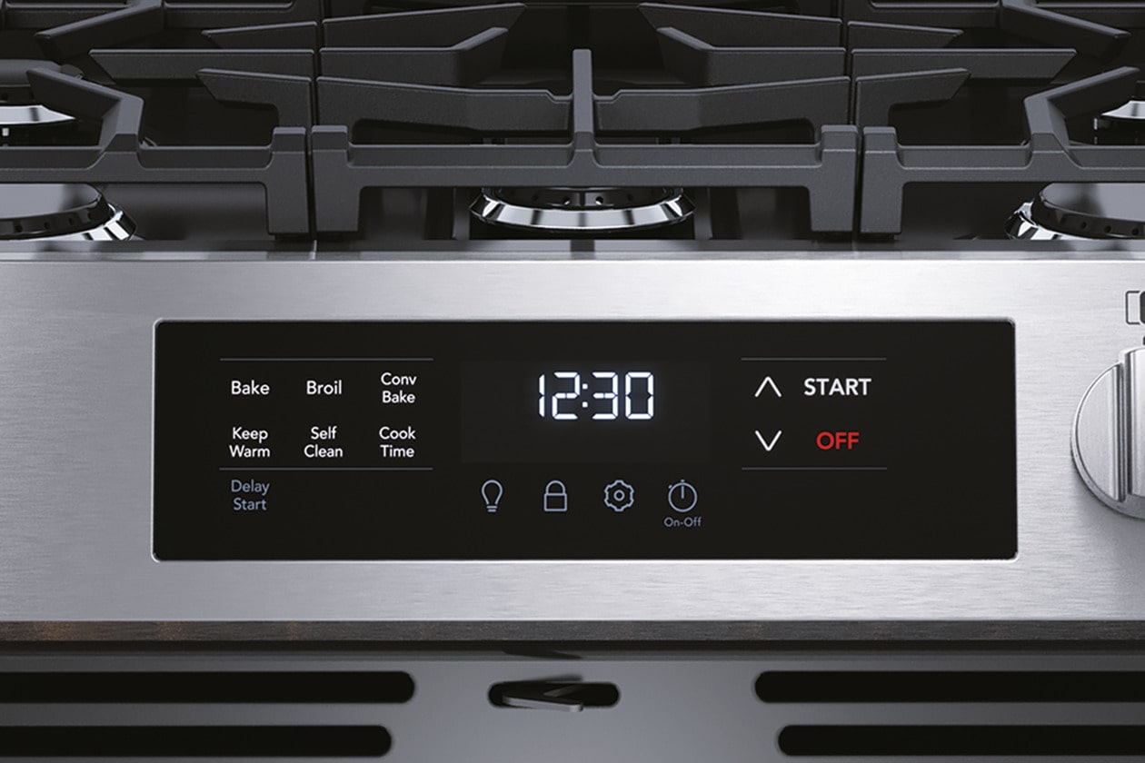 Frigidaire - FCFG3083AS - 30" Front Control Gas Range with Convection ...
