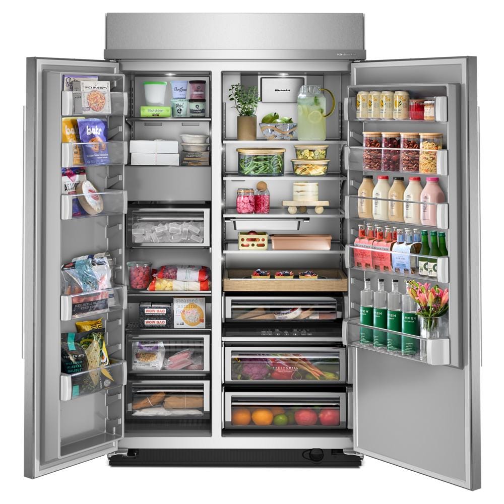 KitchenAid - KBSN748SPS - 48" Built-In Side-by-Side Refrigerator with ...