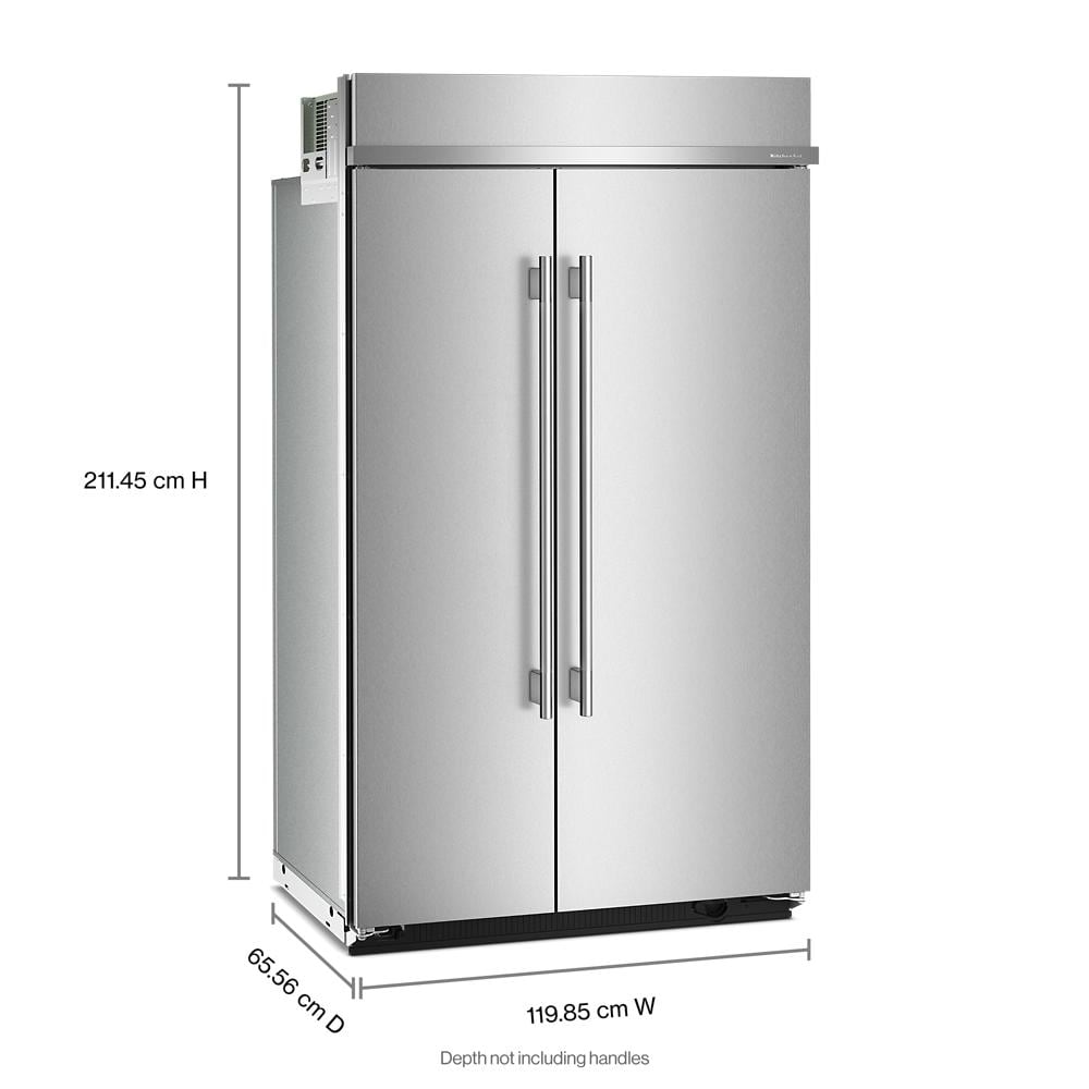 KitchenAid - KBSN748SPS - 48" Built-In Side-by-Side Refrigerator with ...