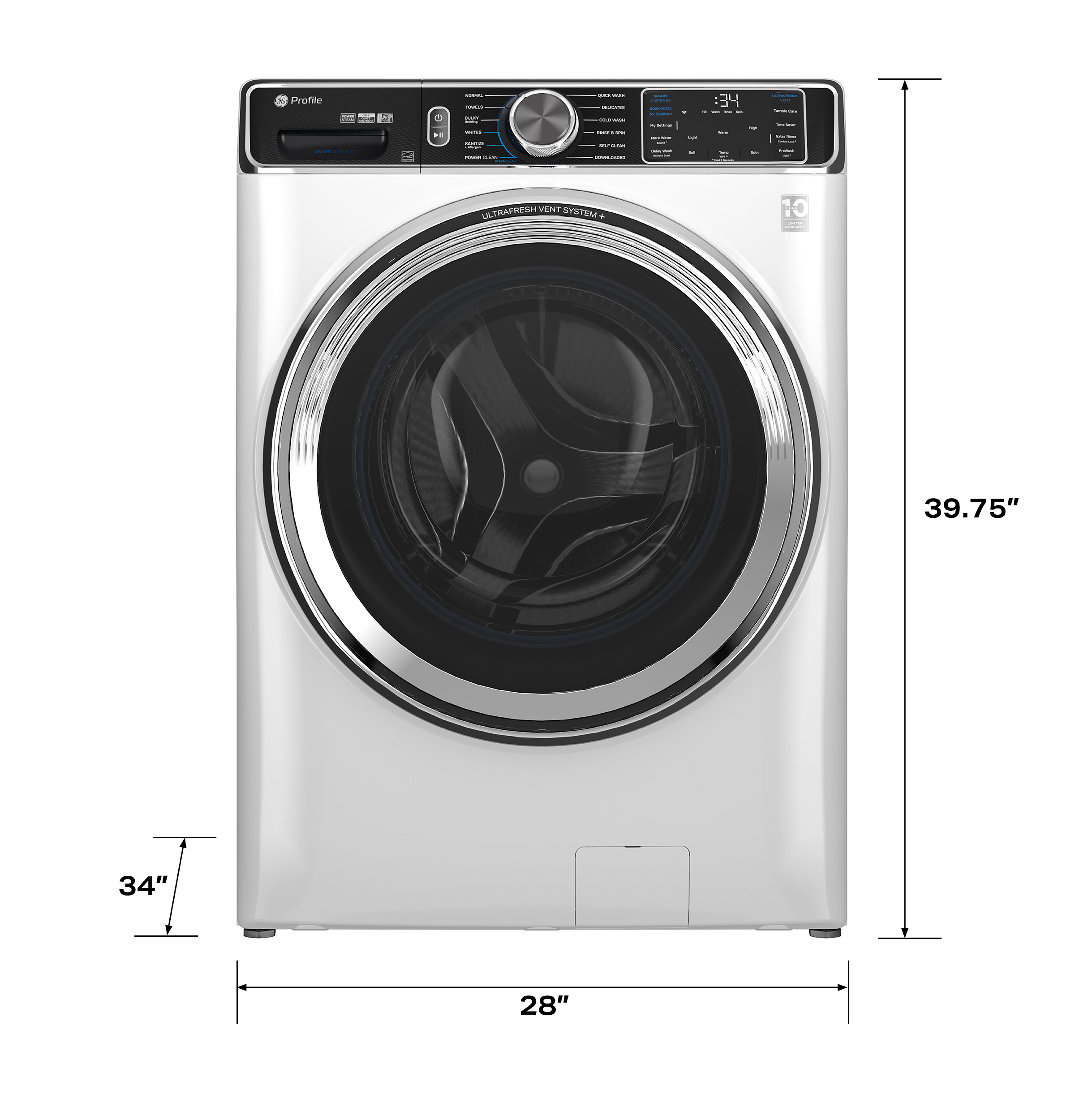 GE Profile - PFW870SSVWW - GE Profile™ 5.3 cu. ft. Capacity Smart Front ...