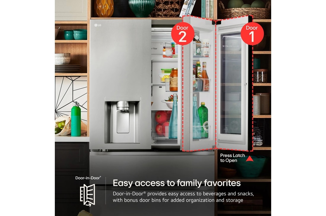 LG - LRFVS3006S - 30 cu. ft. Smart InstaView Door-in-Door Refrigerator ...