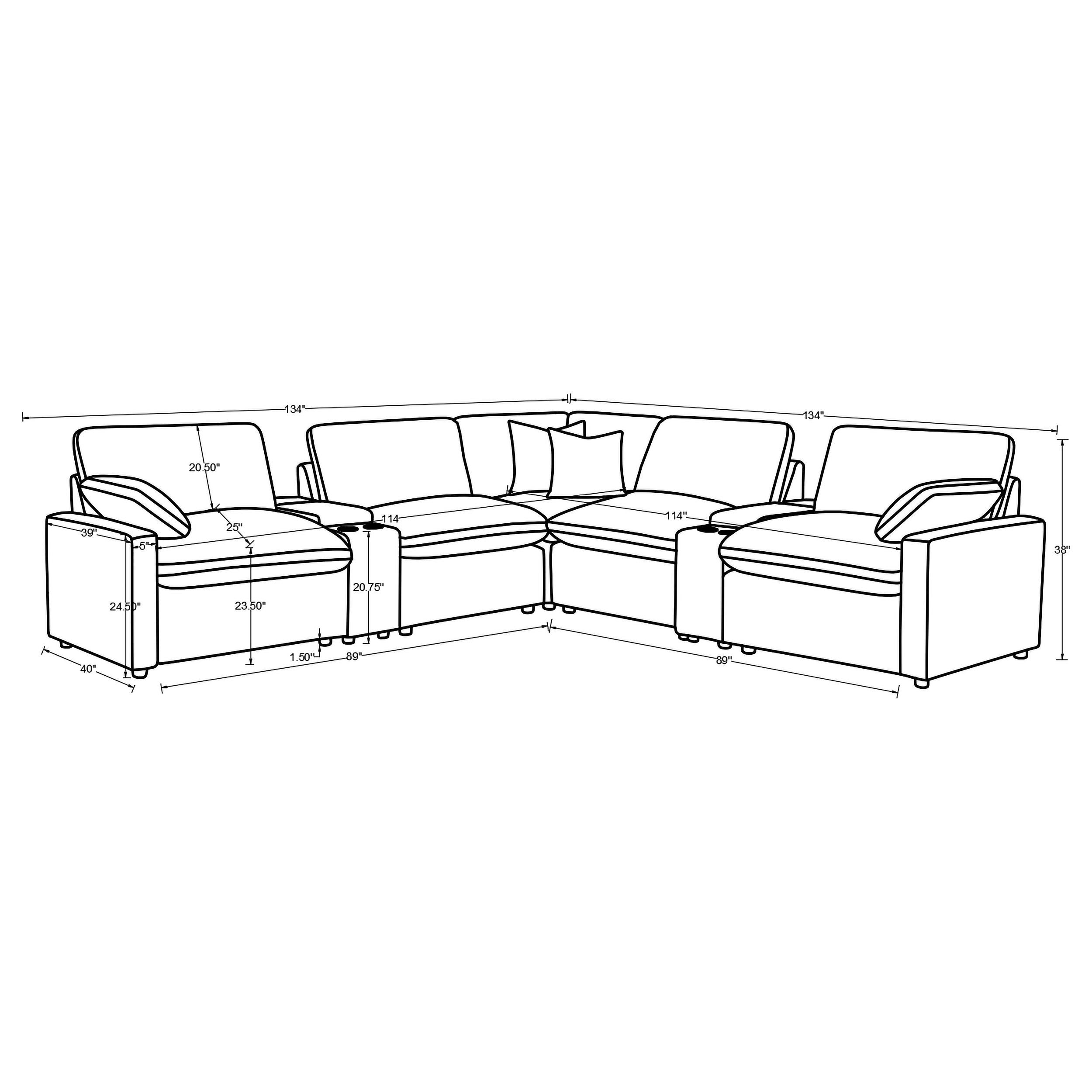 Coaster Sectionals Living Room 609560P-SETA | Reese Warehouse