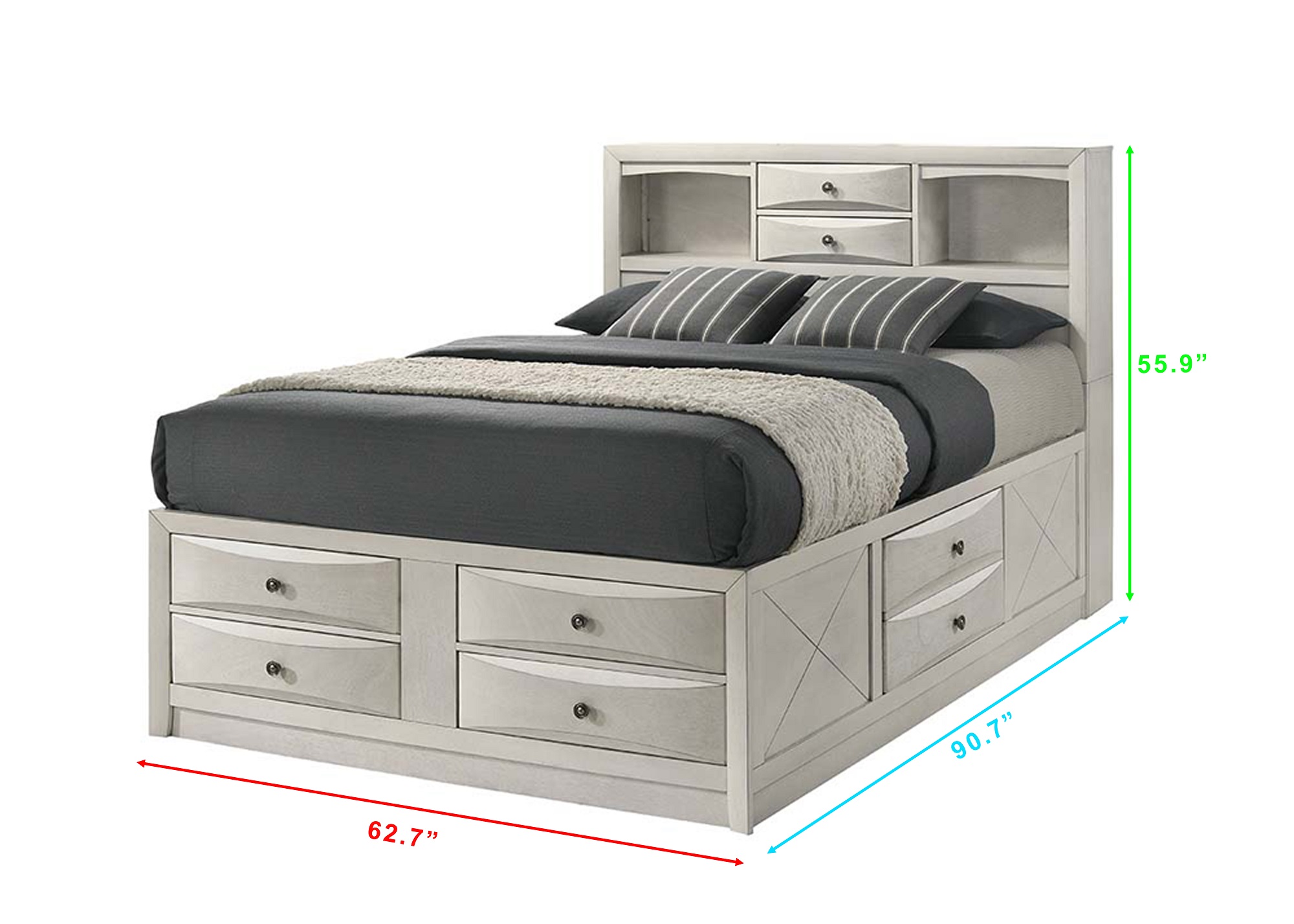 Crown Mark - B4255-Q-RAIL - Emily Queen Captains Bed Rail-B4255-Q-RAIL ...