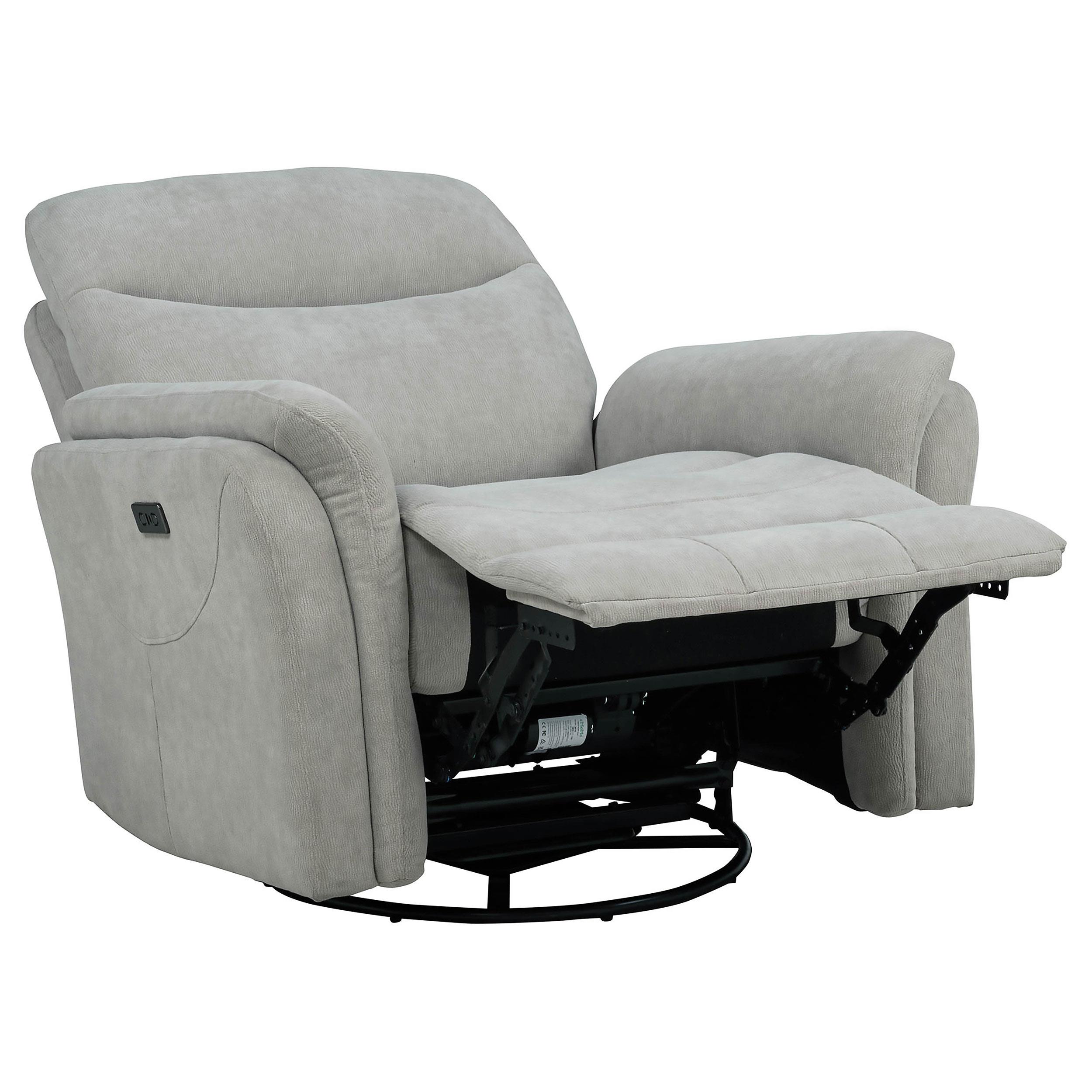 Coaster - 610423P - Adler Upholstered Power Swivel Glider Recliner ...