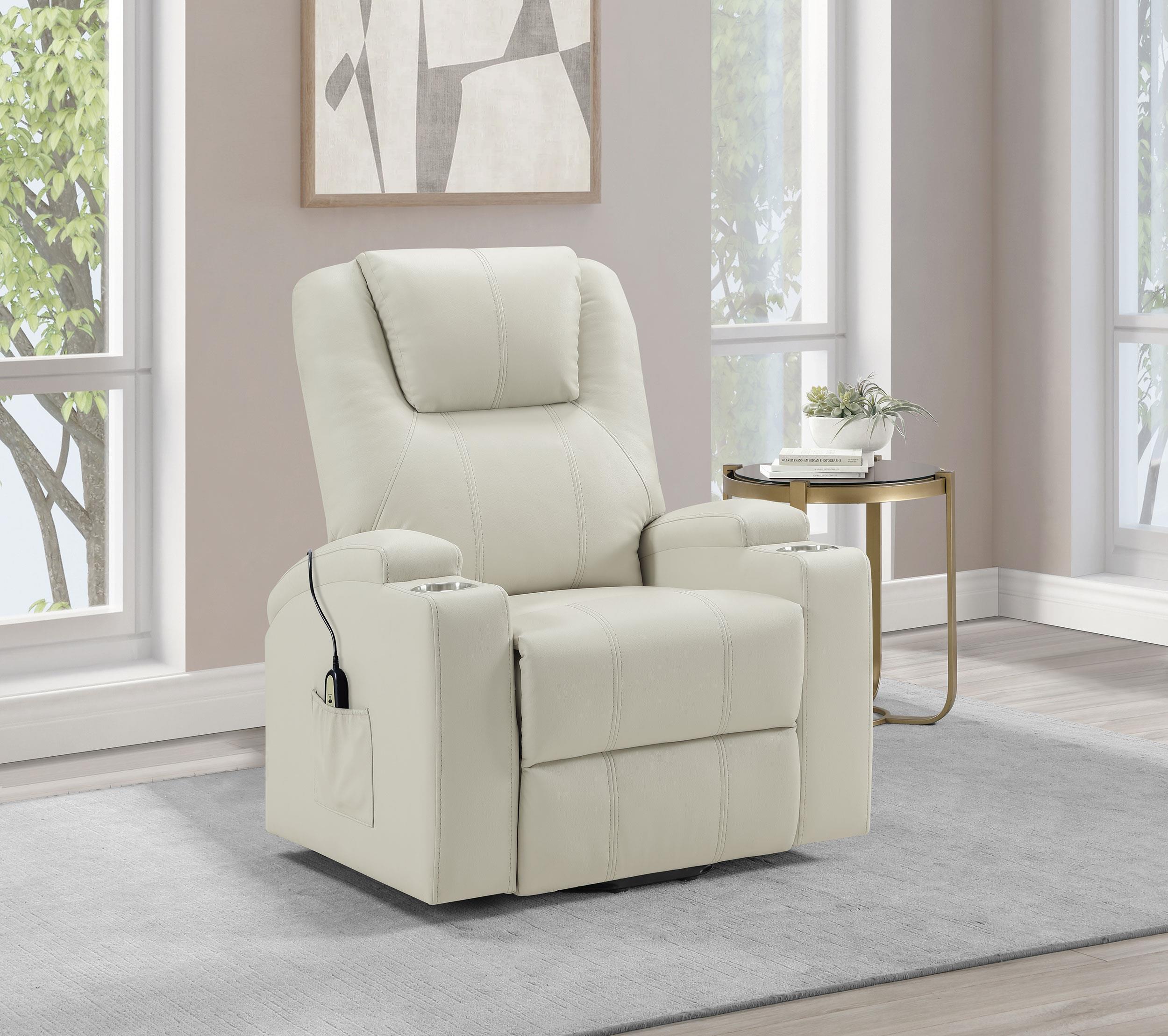 Coaster - 609477P - Armstrong Upholstered Power Lift Massage Recliner ...