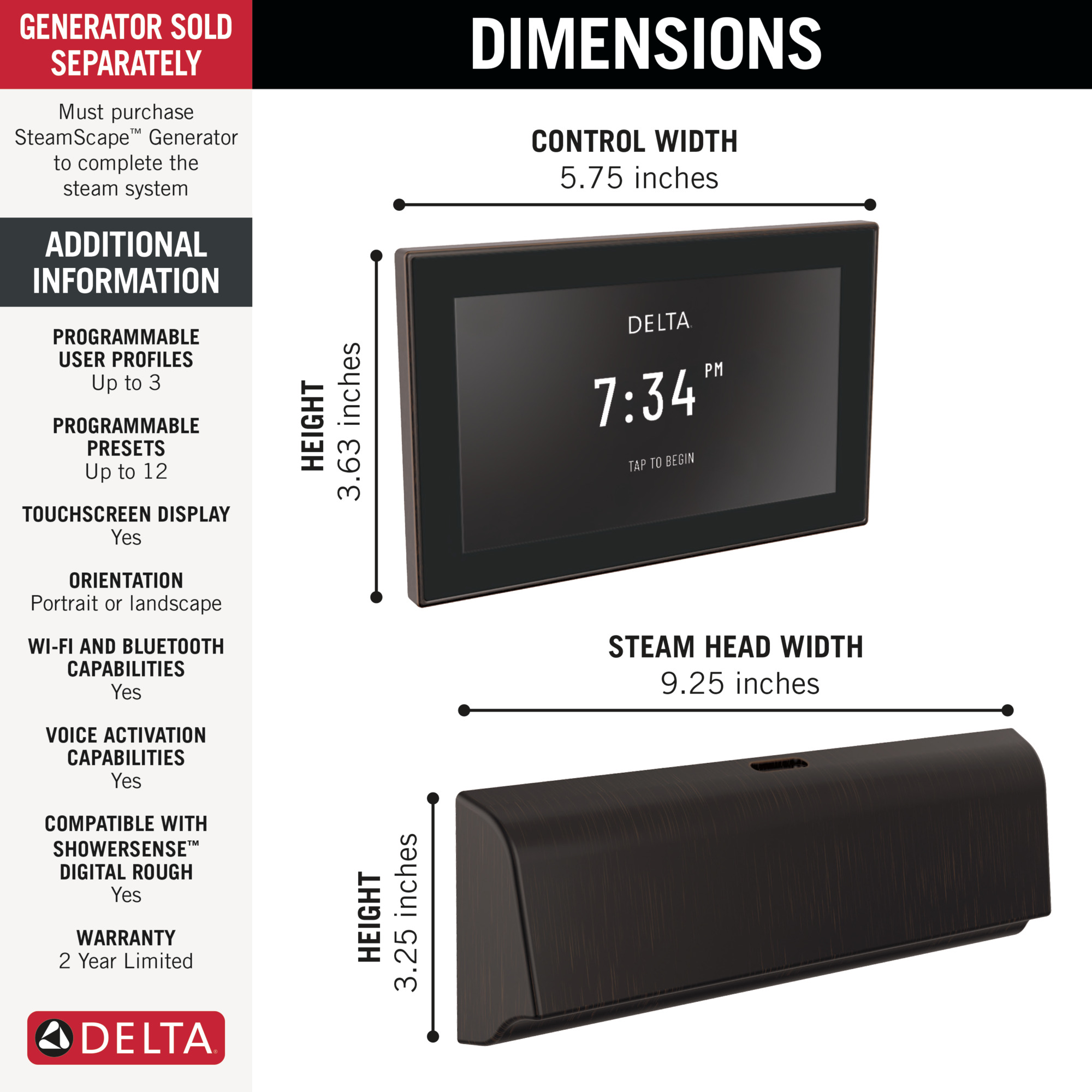 Delta - 5CB-550L-RB - Delta Universal Showering Components: Unilateral ...
